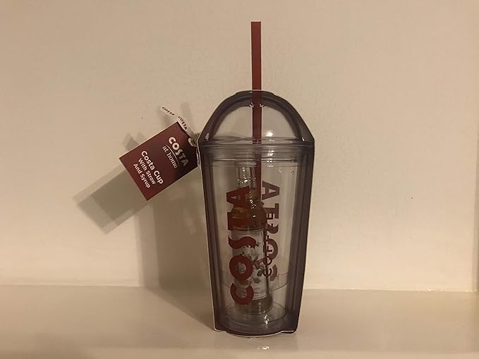 Costa Cold Cup Reusable Hard Plastic with Monin Syrup 490ml Gift Pack ...