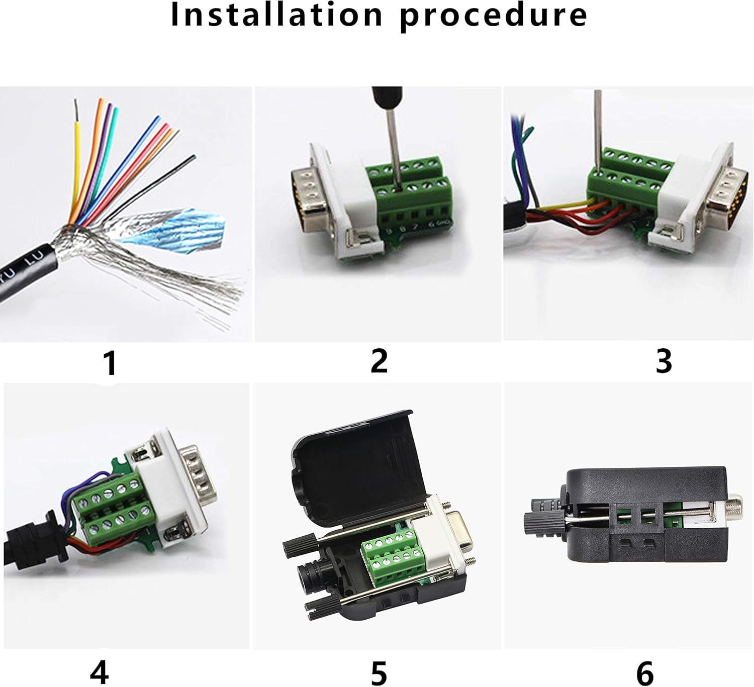 Honglei 9-pin Female Adapter DB9 Breakout Connector to Wiring Terminal ...