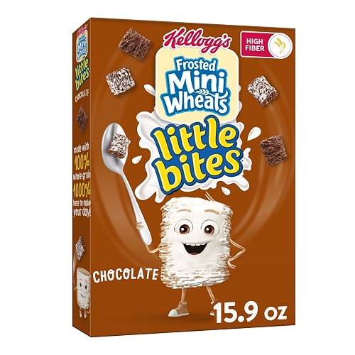 Kellogg's Frosted Mini Wheats Little Bites Breakfast Cereal, Fiber ...