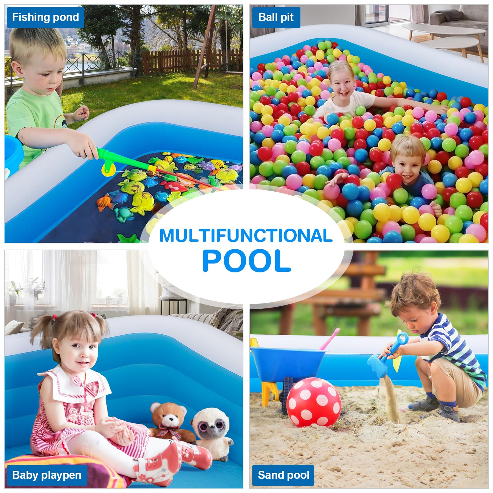 Mua Extra Large Inflatable Pool with Pump,130"x72"x22" Thickened ...