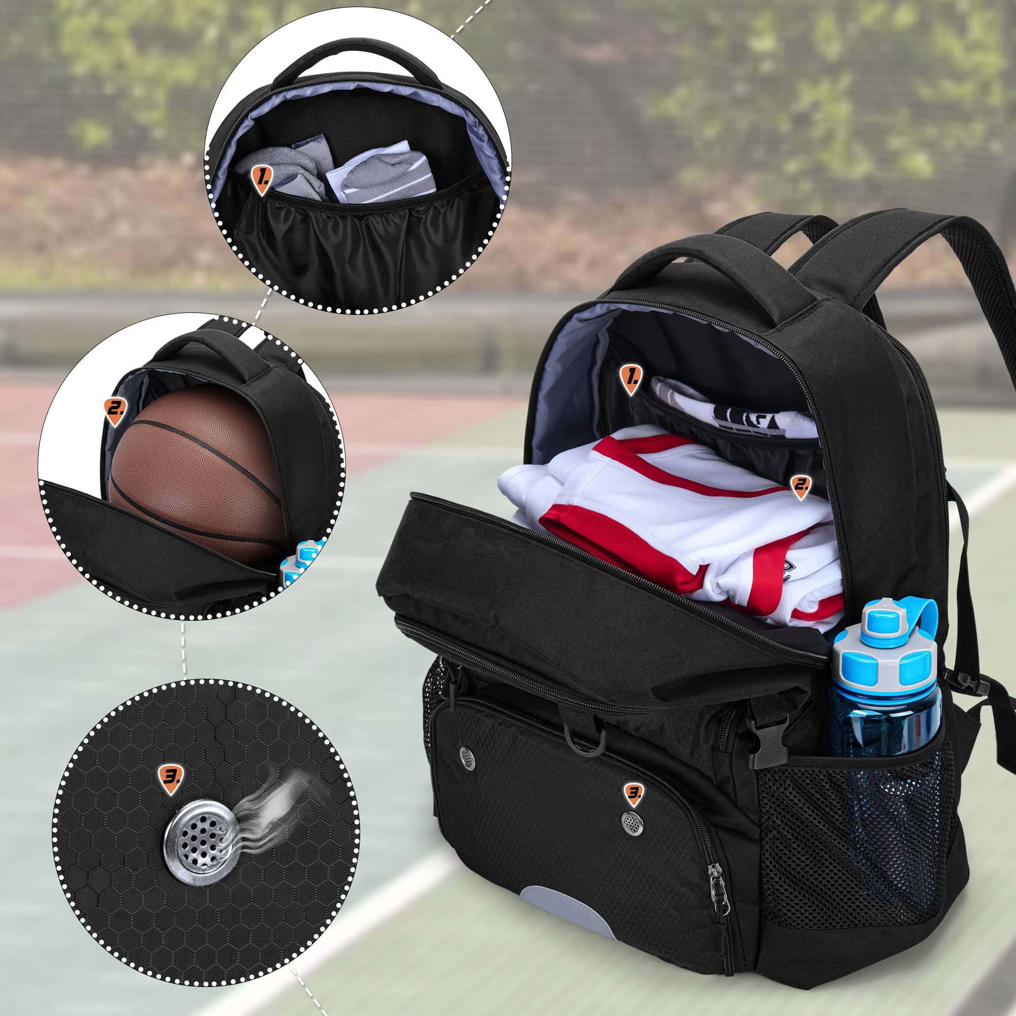 Mua DSLEAF Basketball Bag, Soccer Backpack with Ball Compartment & Shoe ...