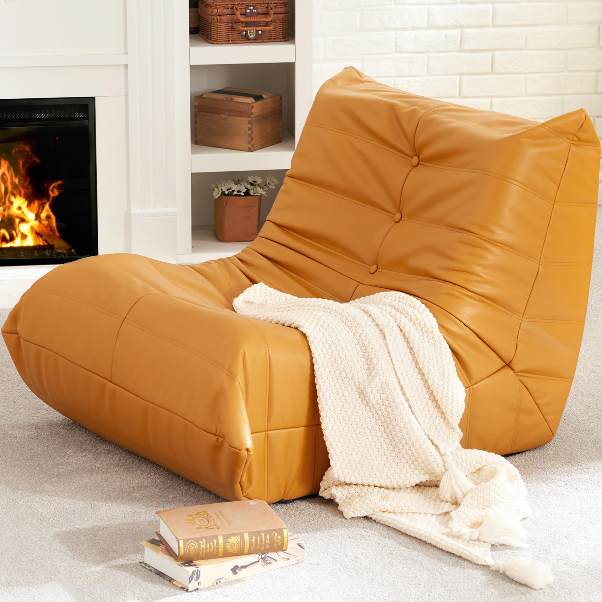 Hobestluk Bean Bag Chair Giant Bean Bag Sofa Memory Foam Bean Bag ...
