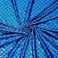 Amazon.com: FINGERINSPIRE Mermaid Scales Fabric 39x59 inch Blue Sparkly ...