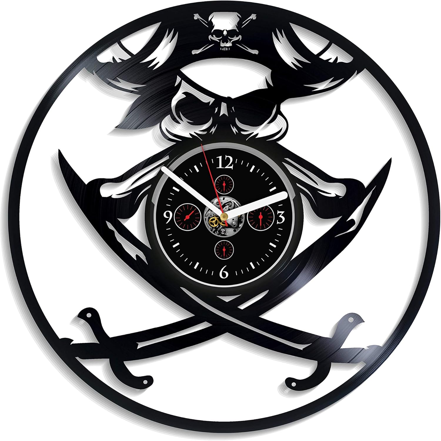 Amazon.com: Piracy Wall Clock Pirat Wall Clock Vintage Vinyl Record ...