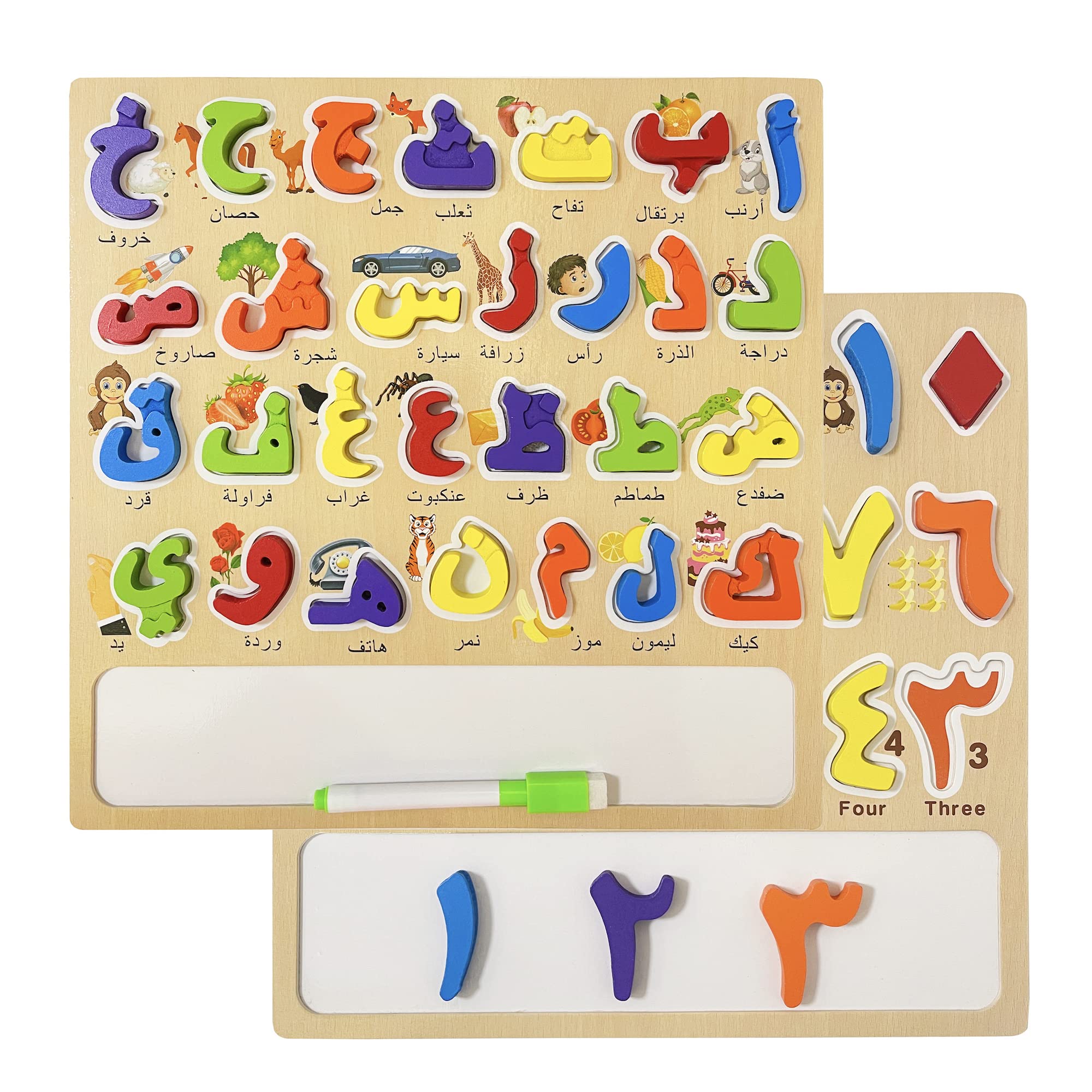 Mua Arabic Alphabet Numbers Wooden Puzzles for Toddlers, Learn Arabic ...