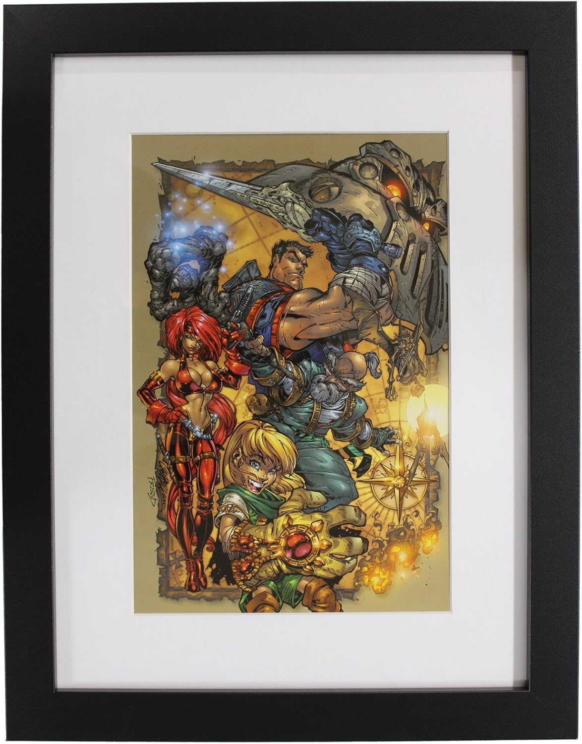 Amazon.com: BATTLE CHASERS (w/RED MONIKA) ~ 8" X 12" ART PRINT (FRAMED ...