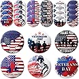 Amazon.com: 48 Pcs Veteran Button Pins, Veterans Day American Flag ...