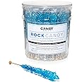 Amazon.com: Blue Rock Candy Crystal Sticks - Blue Raspberry Flavored ...