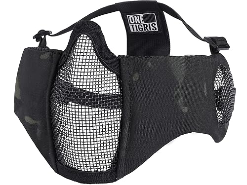 OneTigris 6" Foldable Half Face Mesh Mask with Ear Protection, Tactical ...