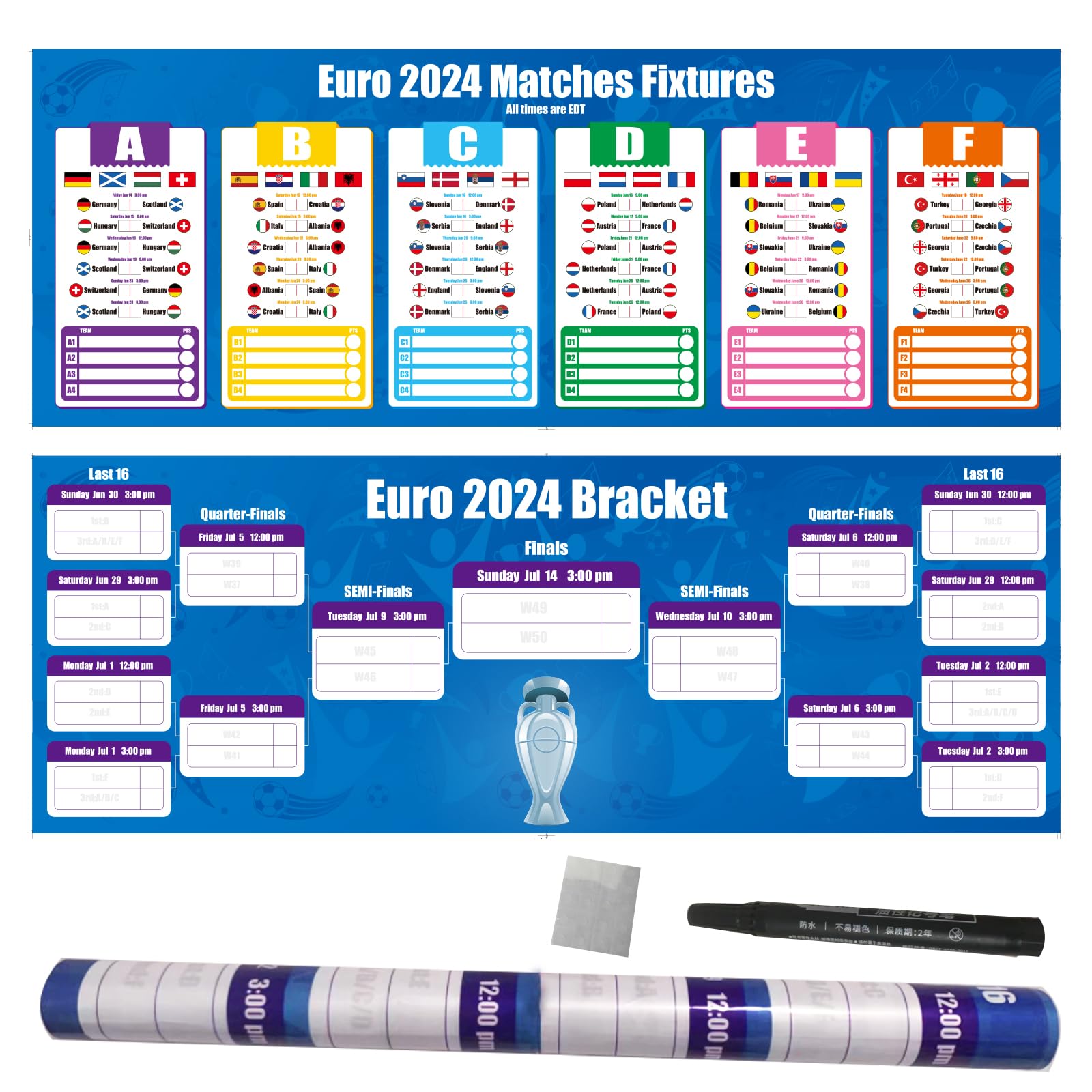 Mua Generic Euro 2024 Wall Chart Soccer Extra large (110X80) CM Rolled ...
