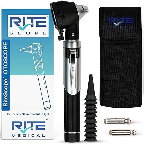 RiteScope Otoscope with Light - Premium Otoscope Set with Fiber Optic ...