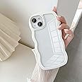 Amazon.com: UEEBAI Wave Frame Clear Case for iPhone 13/iPhone 14 6.1 inch, Curly Clear Phone ...