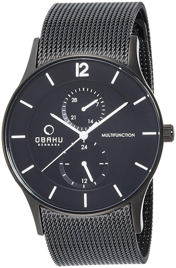 Obaku Denmark Men's Quartz Watch V157GMBBMB with Metal Strap: Amazon.co ...