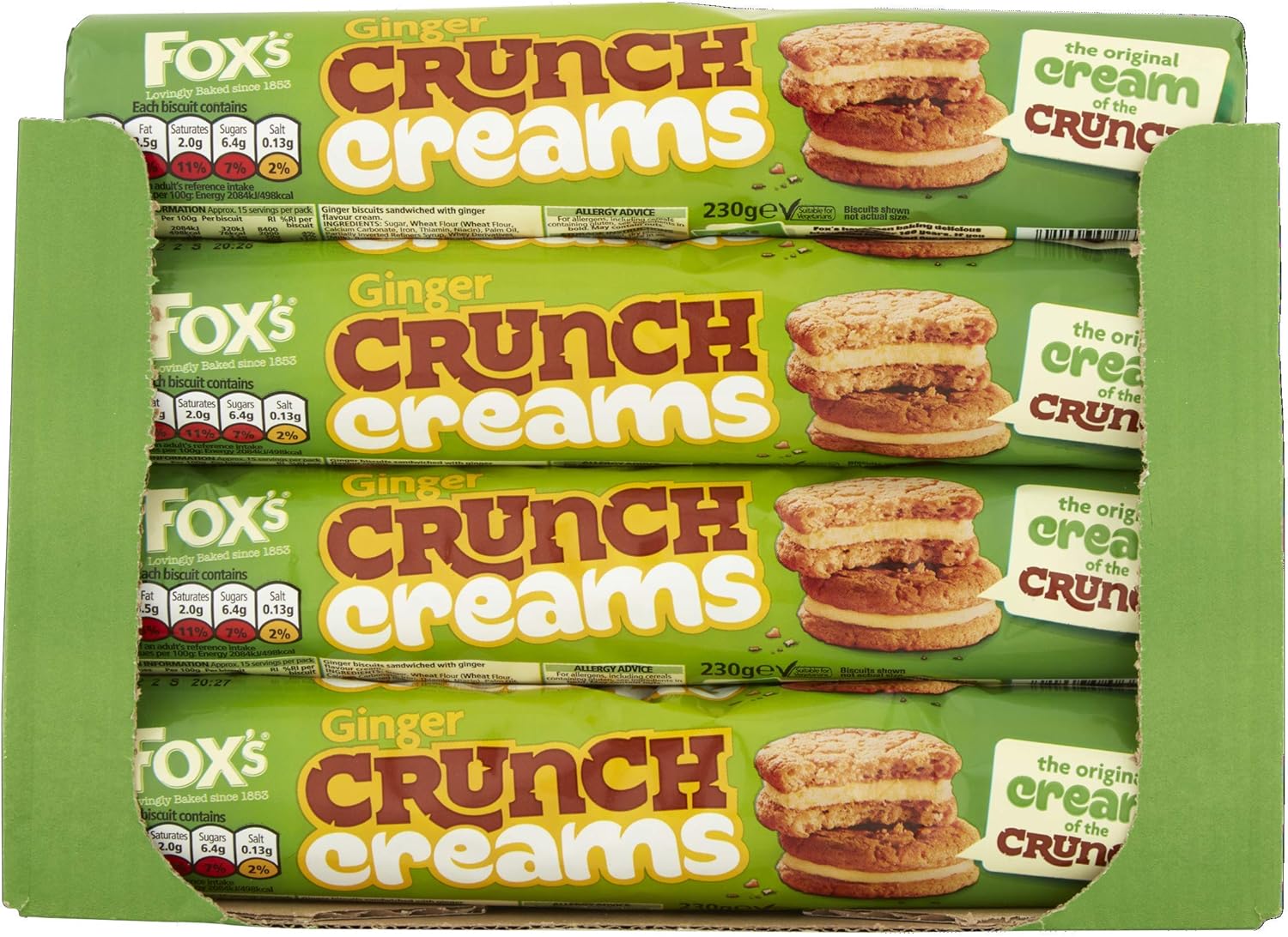 Fox's Ginger Crunch Cream (16 packets x 230g): Amazon.co.uk: Grocery