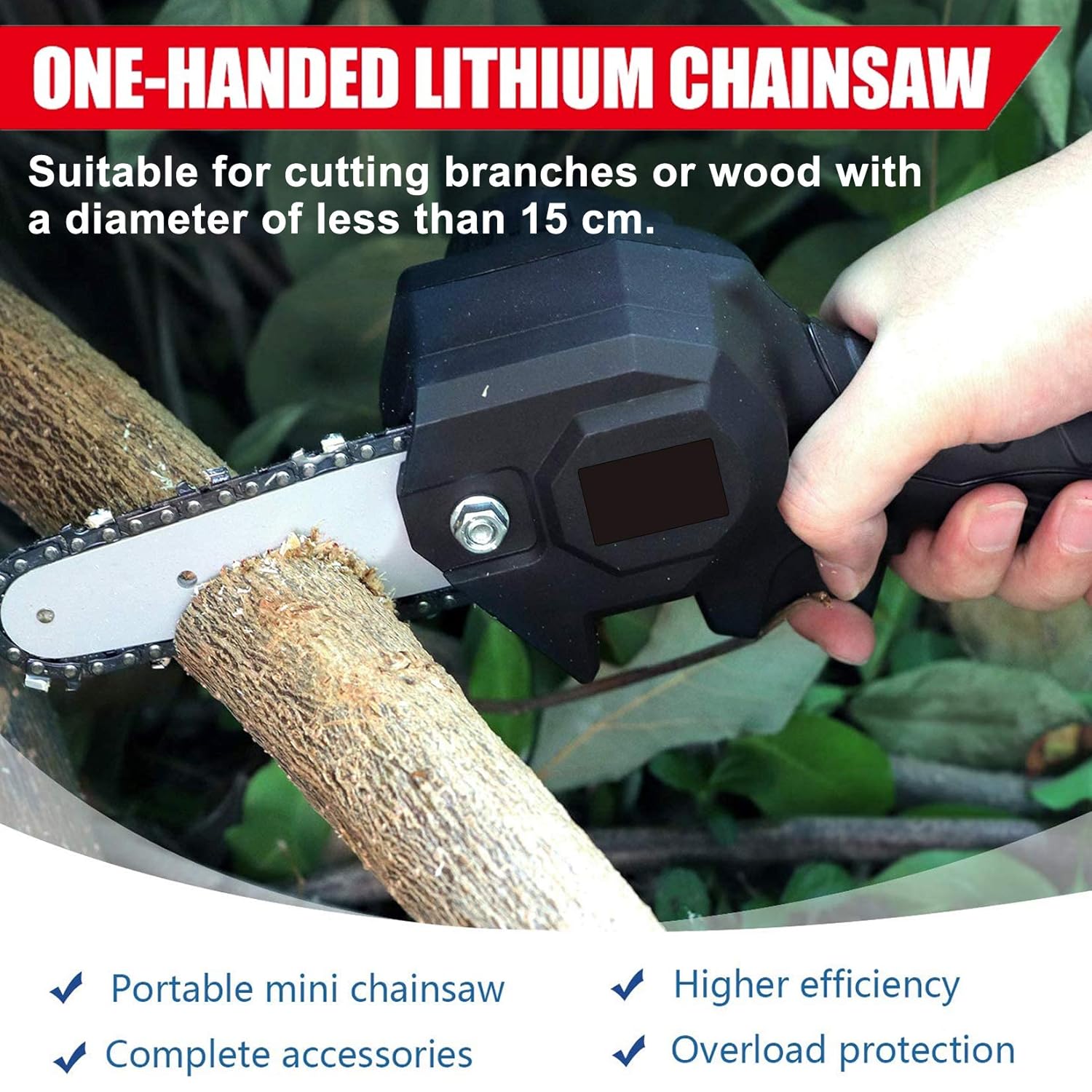 Mini Chainsaw 4 Inch 24V Electric Chainsaw Rechargeable Chain Saw ...