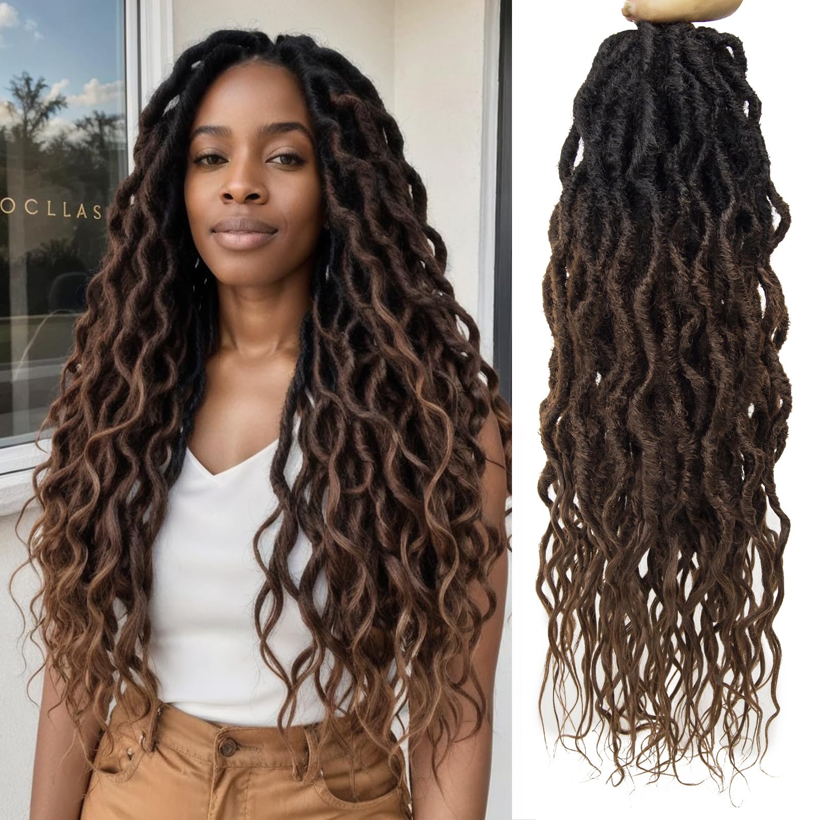 Faux Locs Crochet Hair For Black Women Soft Locs 24 Inch Goddess ...