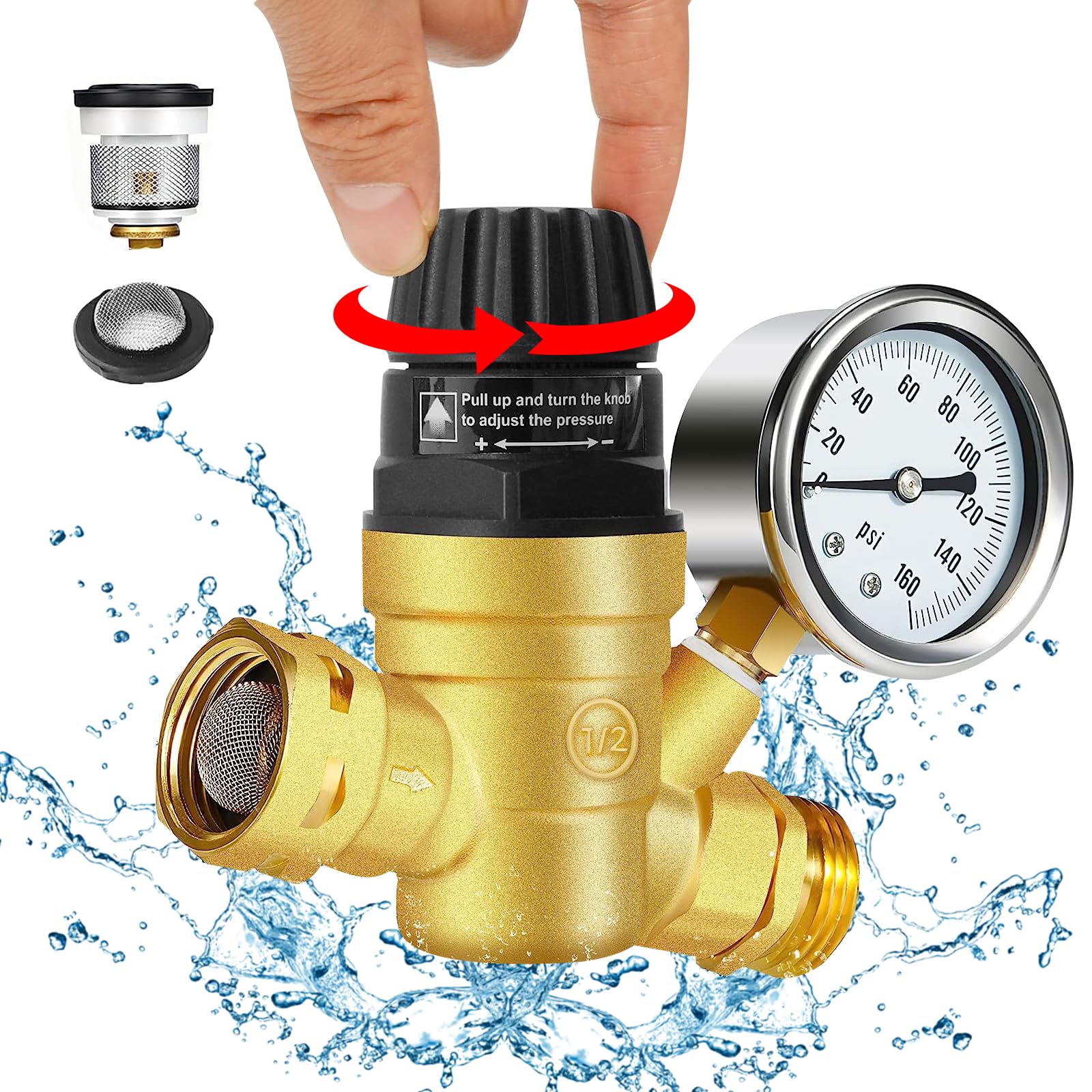 Mua RV Water Pressure Regulator with Gauge, RV Essentials,0-160psi ...