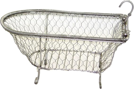 Amazon.com: Galvanized Wire Bathtub Sculpture - Set Of 2: Home & Kitchen