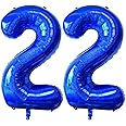 Amazon.com: Laser Navy Blue Number 22 Balloons, 40 Inch Giant Blue ...