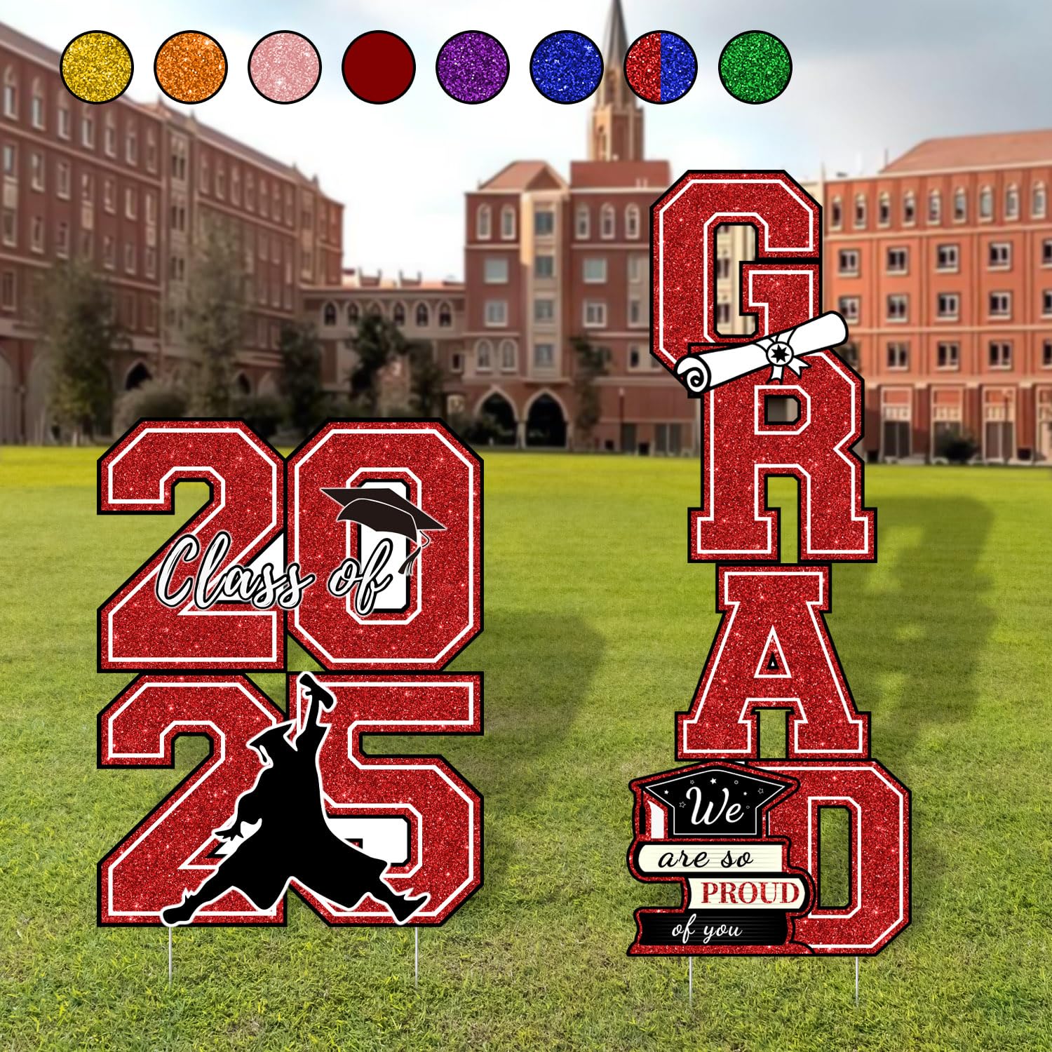 Graduation Yard Signs Class of 2025 Red and Black Graduation ...