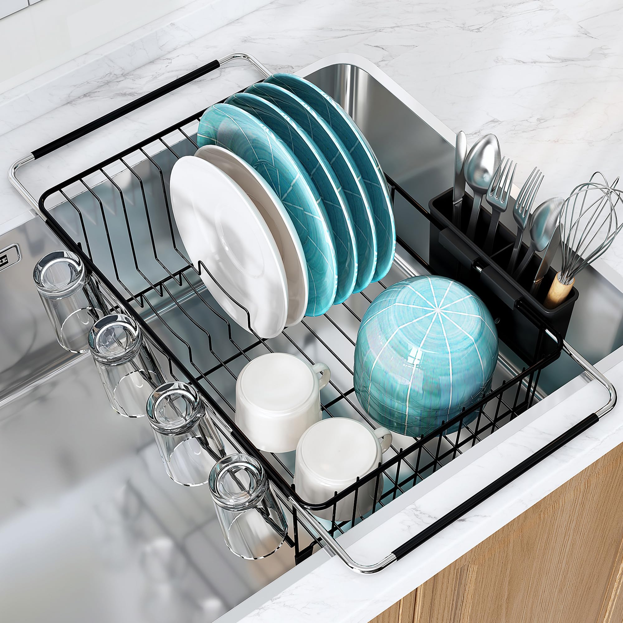 MAJALiS Dish Drying Rack in Sink - Dish Drainers for Kitchen Counter ...