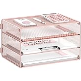 Amazon.com: DALTACK 3 Tier Letter Tray Paper Organizer Mesh Metal Desk ...