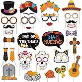 Amazon.com: 20Pcs Halloween Photo Booth Props Day of The Dead ...