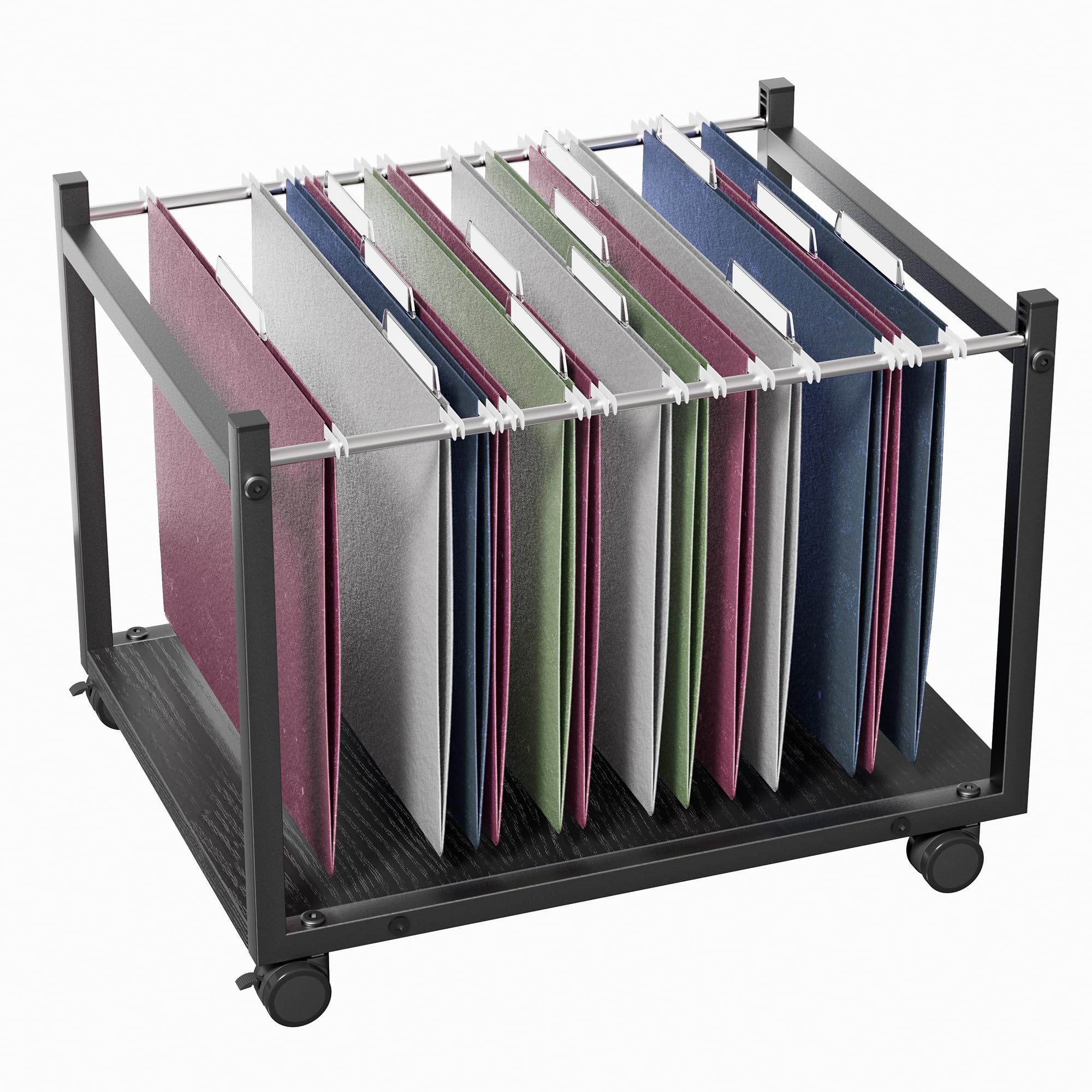 Aquzee Rolling File Carts with Wheels Hanging Files, Under Desk File ...