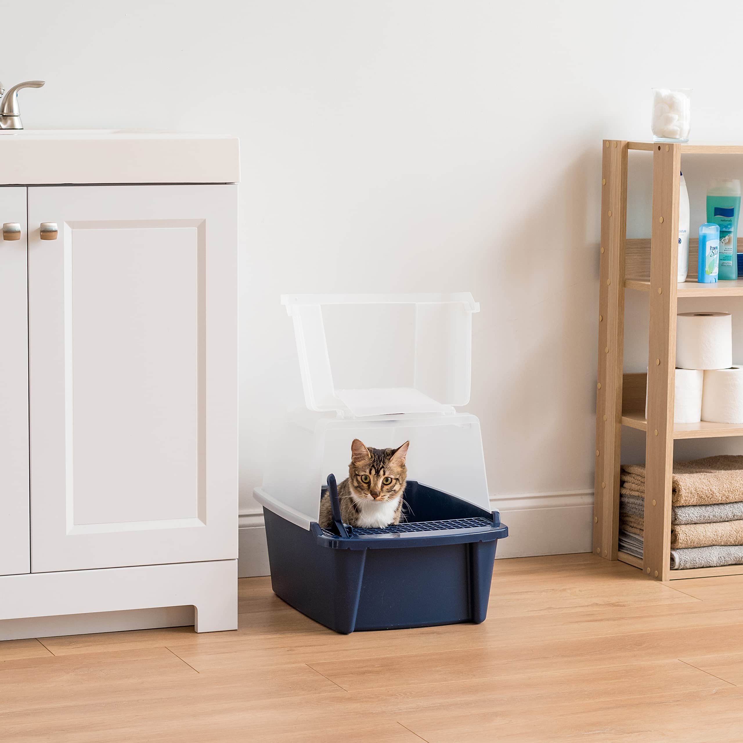 Mua IRIS USA Cat Litter Box, Litter Box Enclosure with Scoop, Split ...