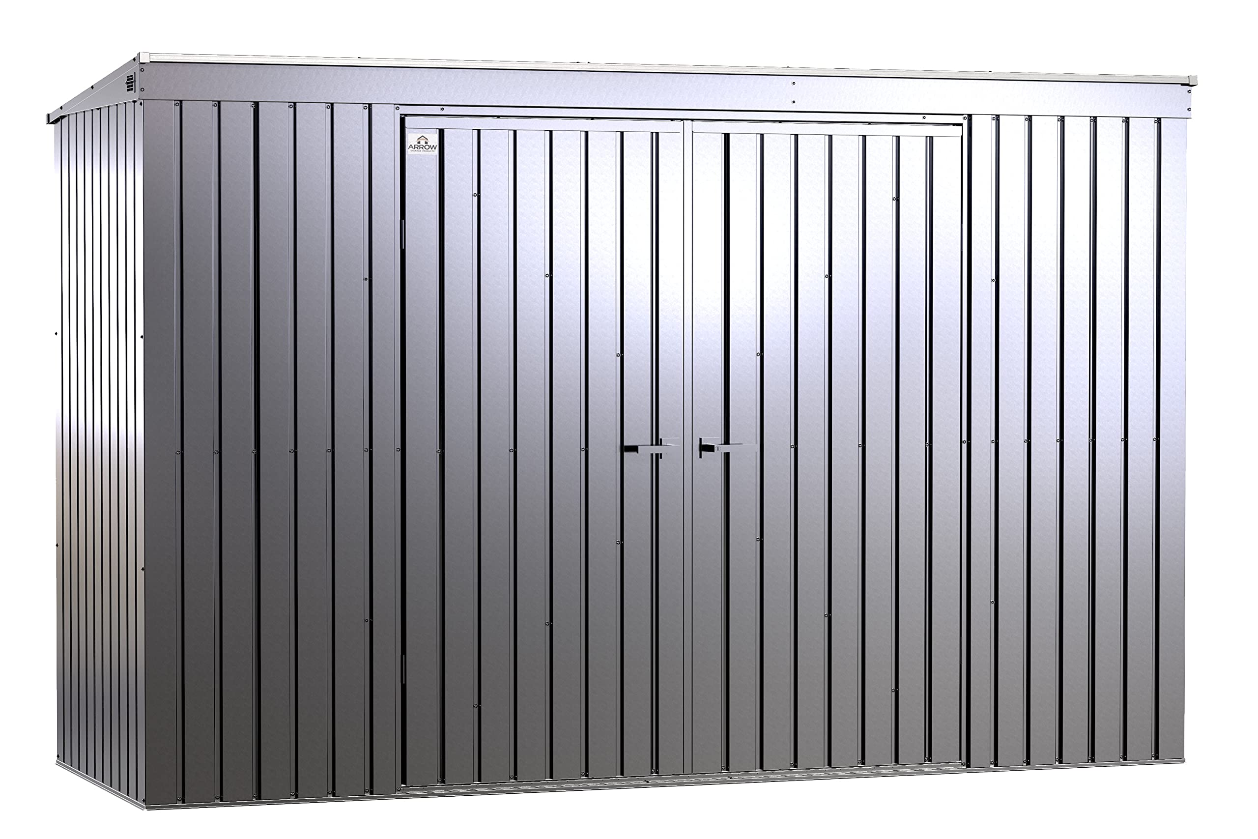 Arrow Shed Elite 10' x 4' Outdoor Lockable Pent Roof Steel Storage Shed ...