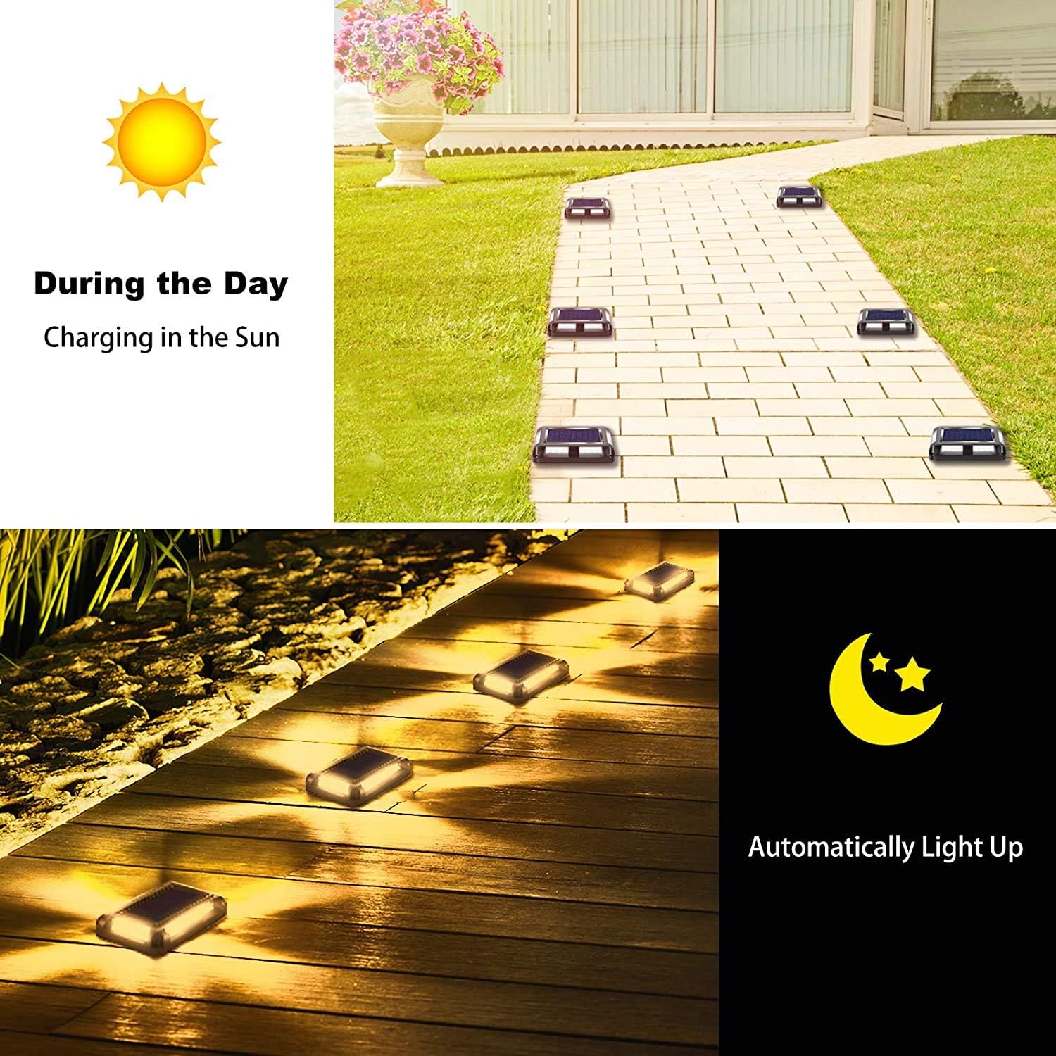 MEIKEE Solar Decking Lights, Impact-Resistance Pathway Light Outdoor ...