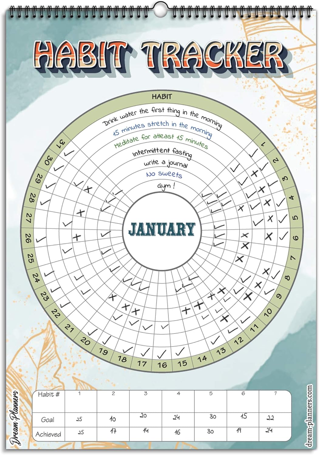 Habit Tracker Calendar by popular British stationery | 12 month goal ...