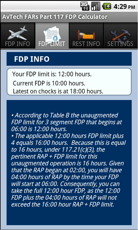 FAR's 117 Flight Duty Period Calculator:Amazon.com:Appstore for Android