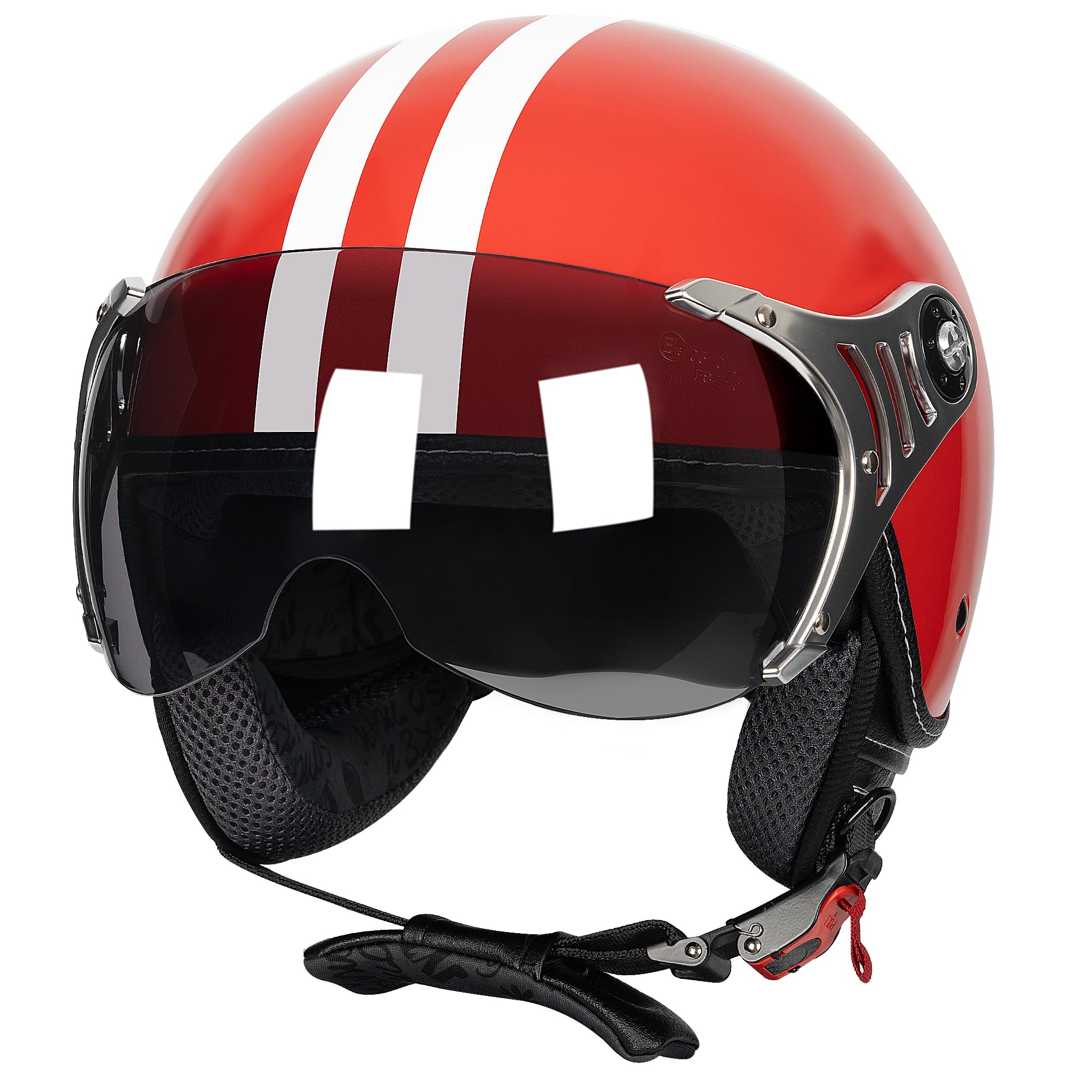 Yesmotor 3/4 Motorcycle Helmets Retro Open Face Vespa Scooters Helmet ...