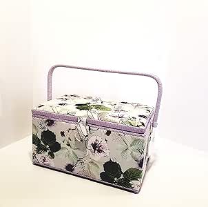 Amazon.com: Extra Large Dritz Sewing Basket Box (Tan Floral)