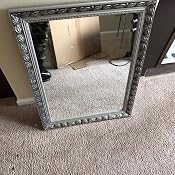 Amazon.com: Large Rectangular Bathroom Mirror, Wall-Mounted Wooden ...