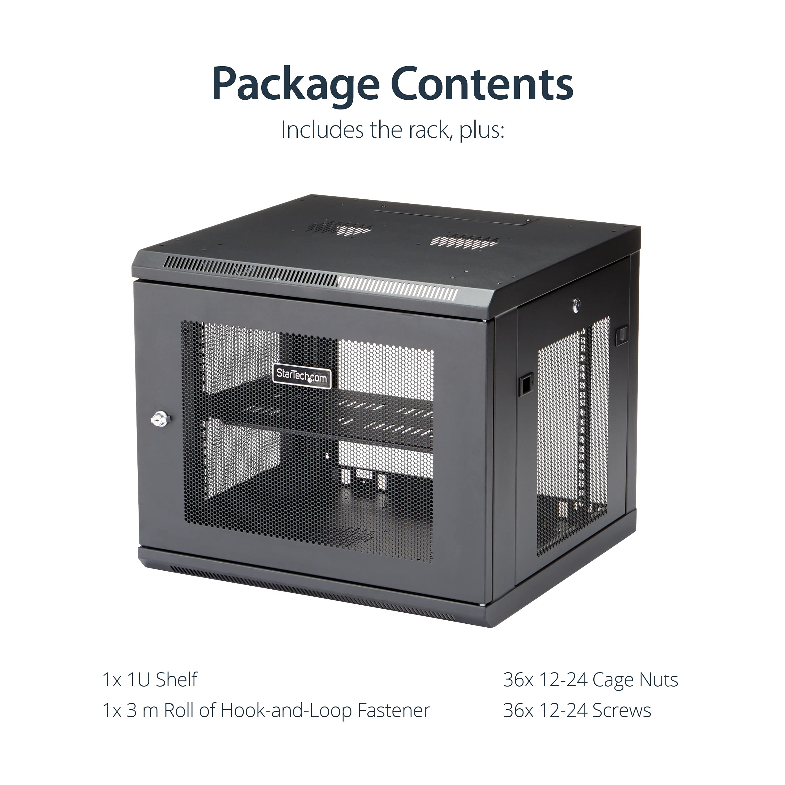 Mua StarTech.com 4-Post 9U Wall Mount Network Cabinet w/ 1U Shelf, 19 ...