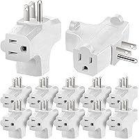 Fabbay 18 Pieces 3 Way Plug Adapter 3 Prong Outlet Splitter Power ...