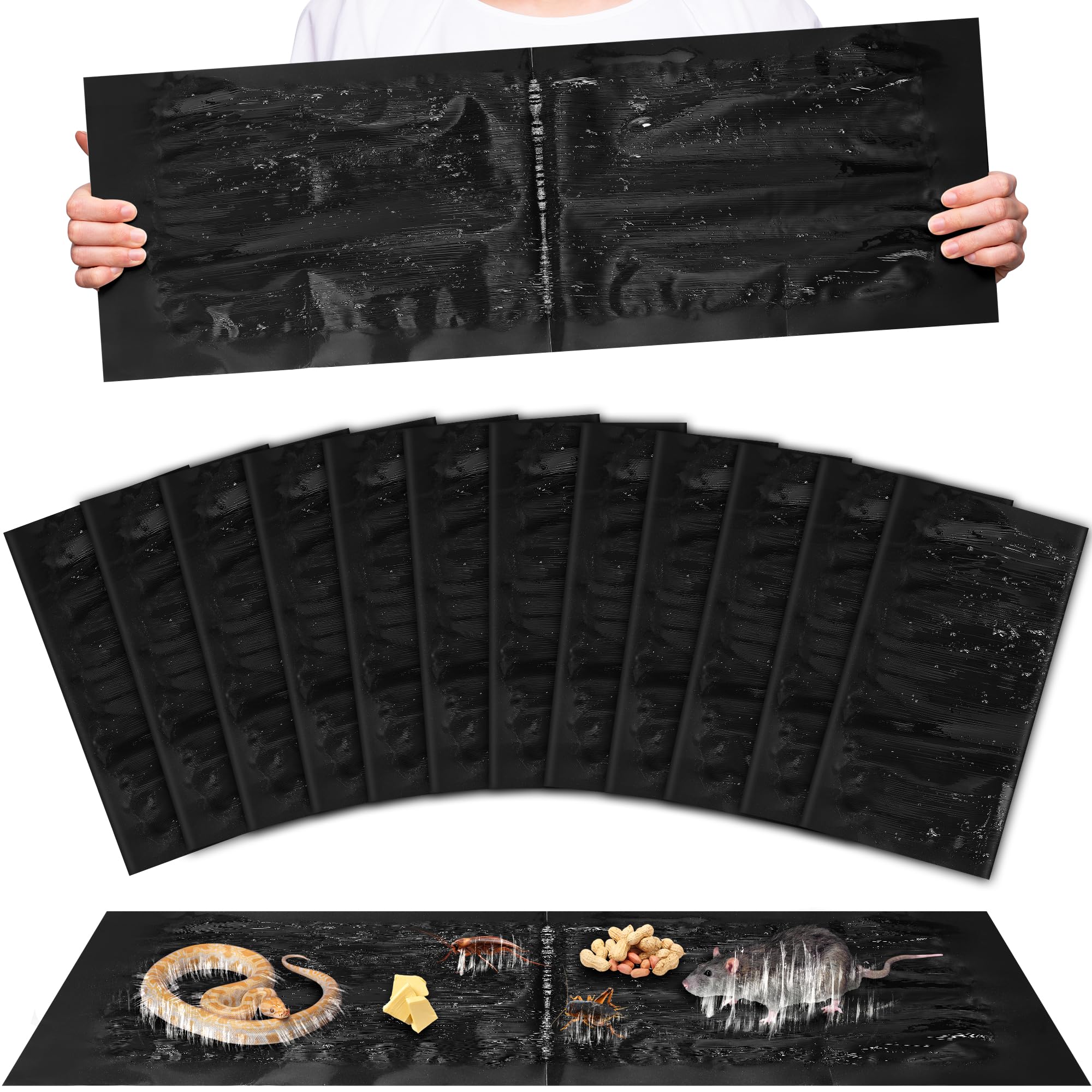 12 Pack Extra Large Sticky Rats Traps, Insect Glue Traps Boards for ...