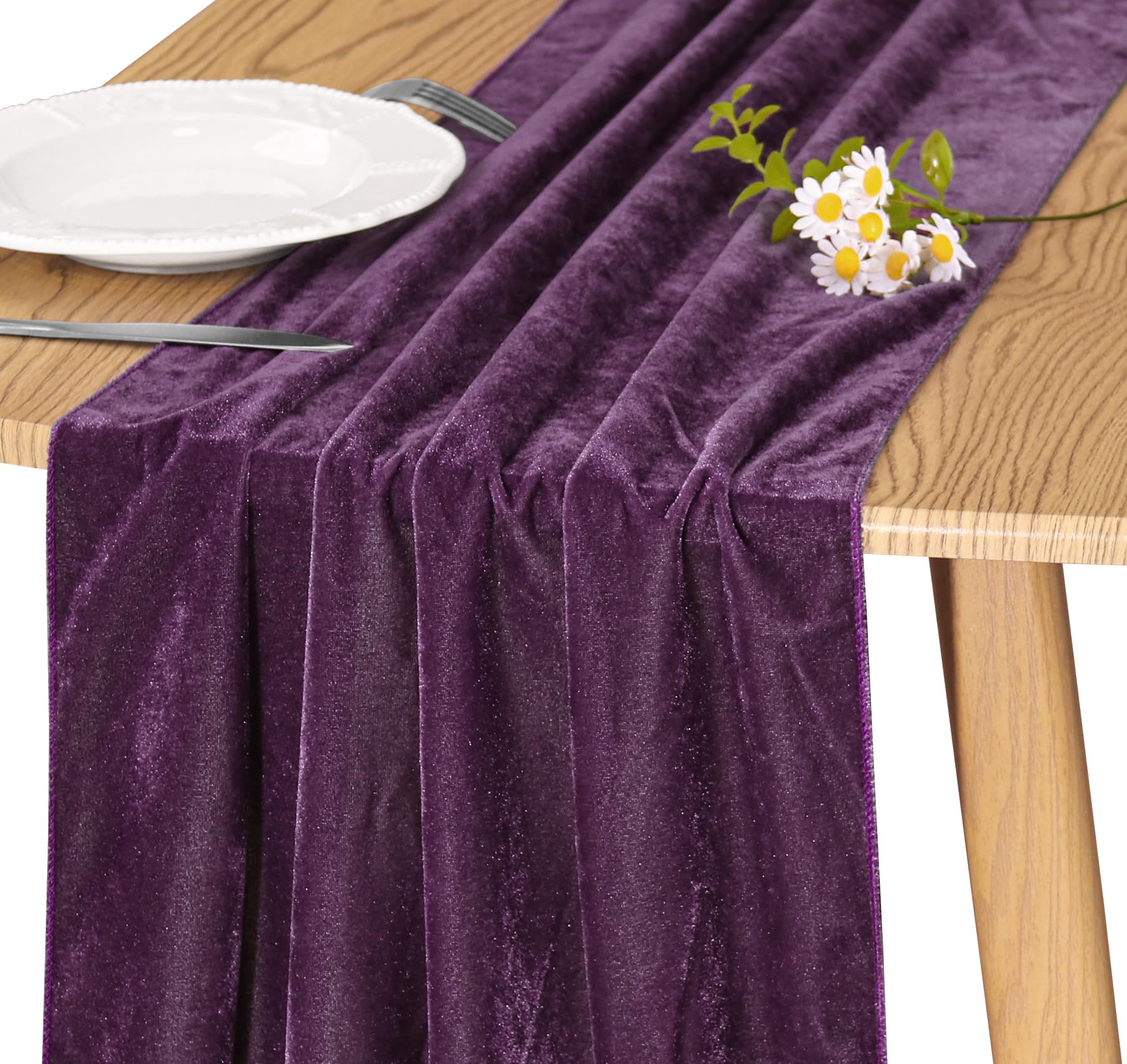 JALANCY Velvet Table Runner 20 x 120 Inches 10ft Luxurious Thick Soft ...