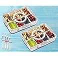 Amazon.com | Divided Serving Tray with Lid and Handle,Snackle Box ...