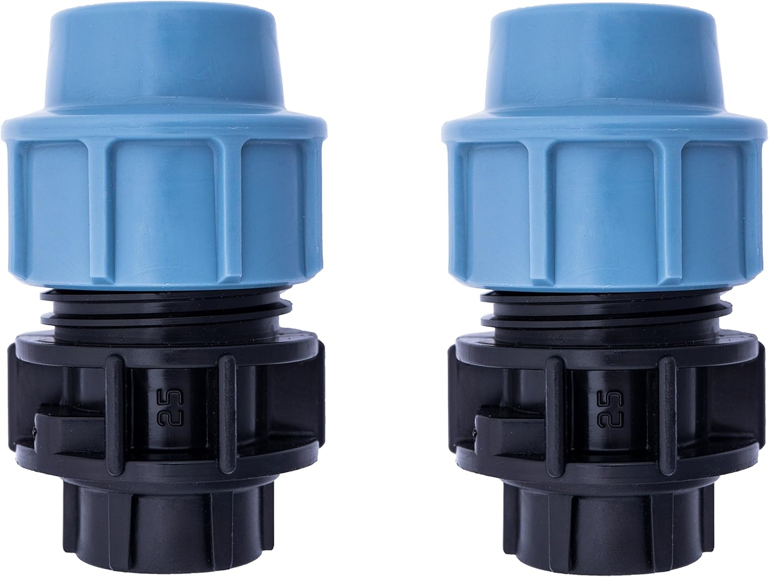 2 x MDPE PE Water Pipe Plastic Compression Reducer Fittings 1/2″ x 25 ...