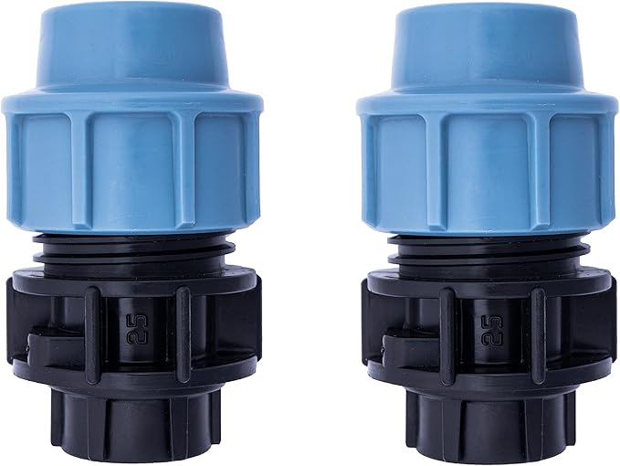 2 x MDPE PE Water Pipe Plastic Compression Reducer Fittings 1/2" x 25 ...