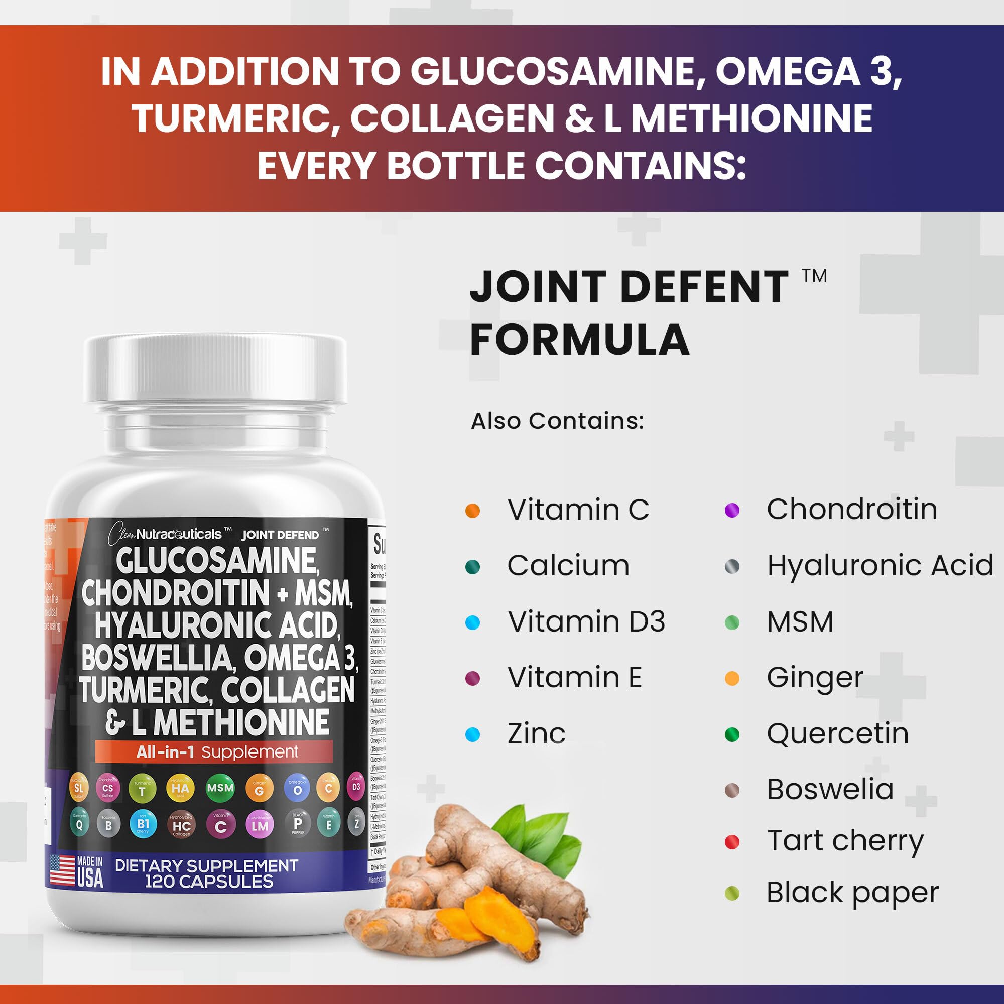 Mua Clean Nutraceuticals Glucosamine Chondroitin MSM Turmeric Hyaluronic Acid Boswellia Collagen ...