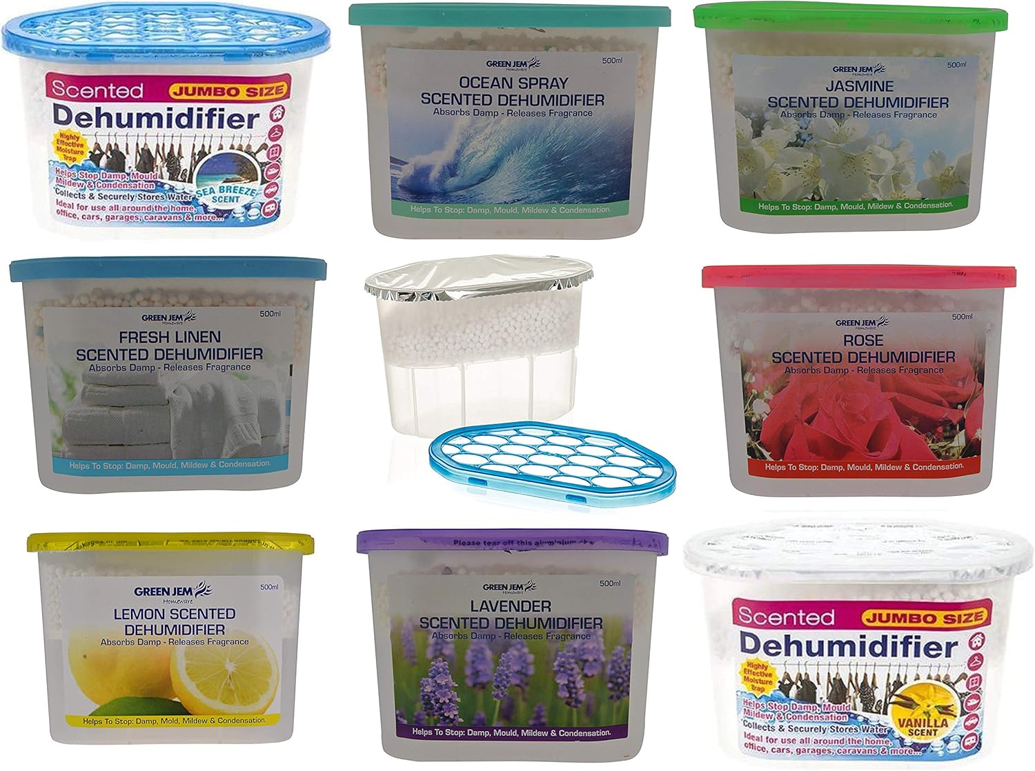 GLOW Pack of 4 Mixed Scented 500ml Home Dehumidifiers – Fast Acting ...