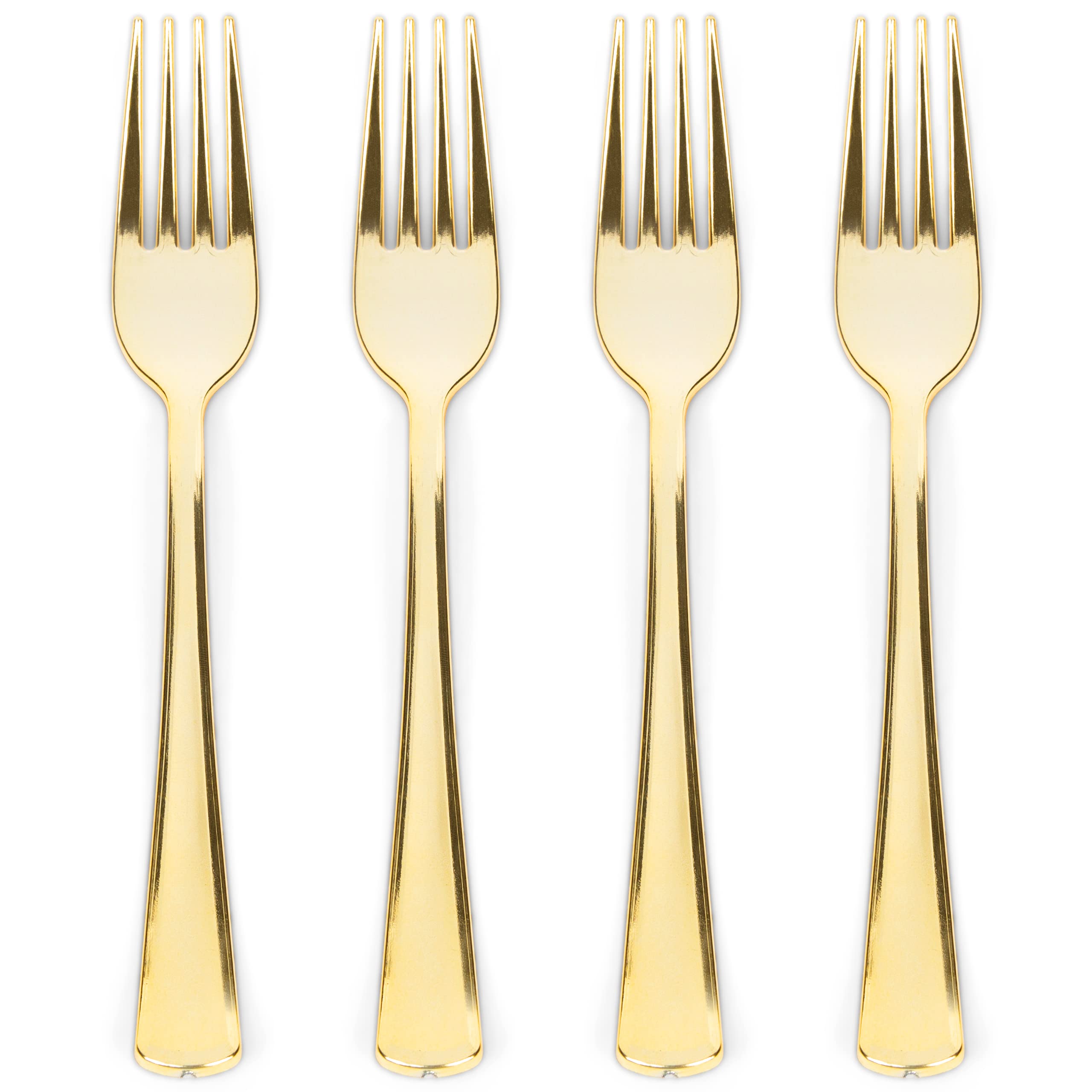 Prestee 300 Gold Plastic Forks Heavy-Duty, Heavyweight Plastic ...