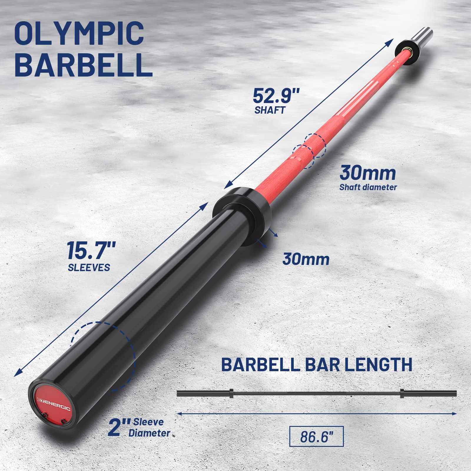 Mua 7ft Olympic Barbell 20KG Bar Load 700/1500-lbs Capacity Available ...
