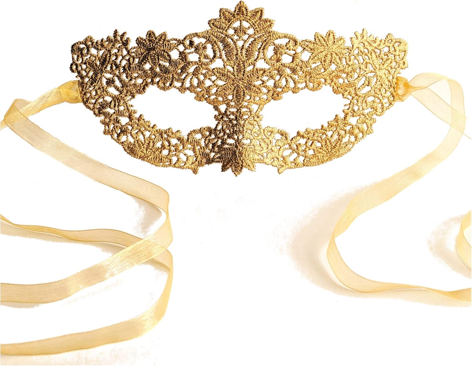 Samantha Peach Lace Coachella Masquerade Mask (Gold) – BigaMart