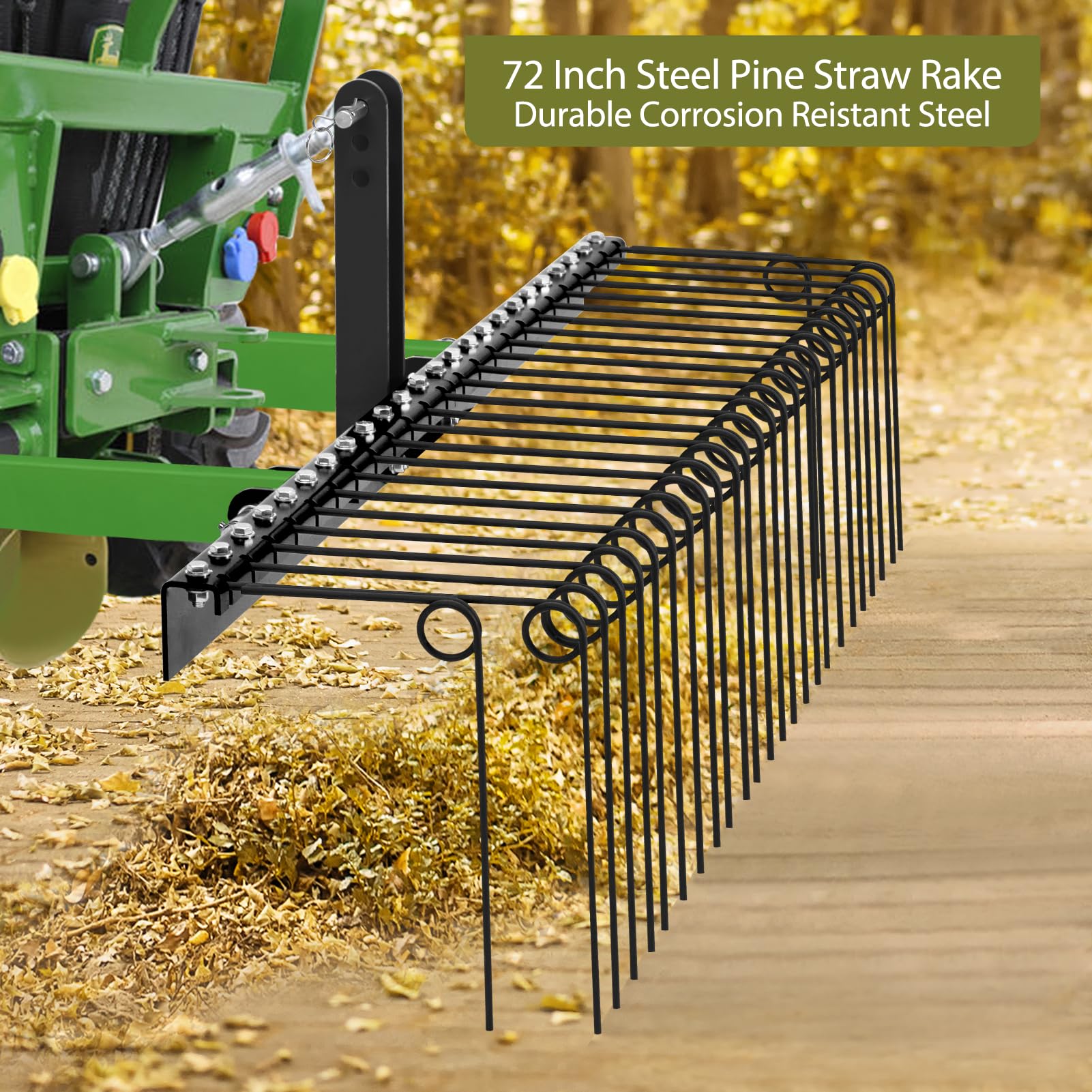 Mua GAOMON 72 Inch Pine Straw Rake, 30 Coil Spring Tines Durable Powder ...