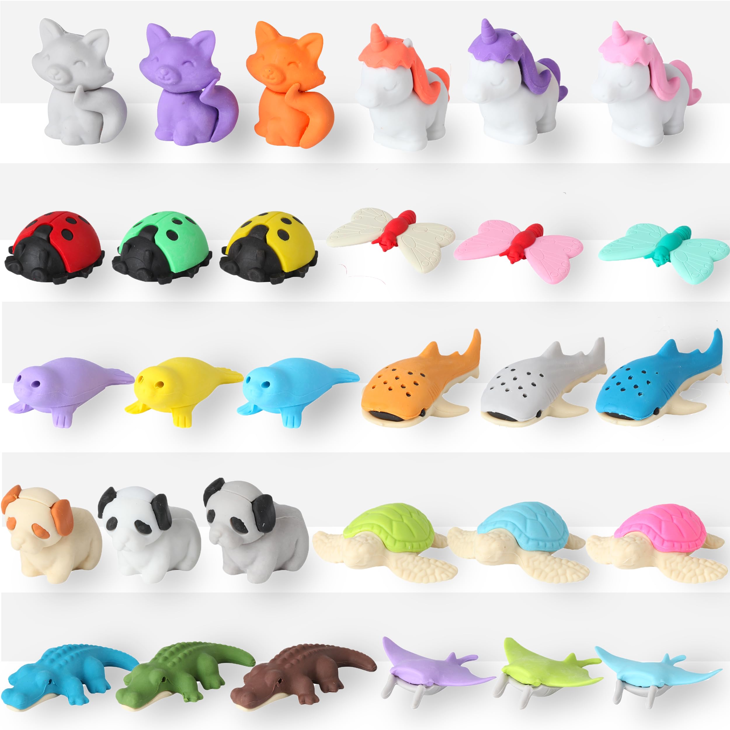 Mr. Pen- Animal Erasers, Desk Pets for Kids Classroom, 30 Pack, Animal ...